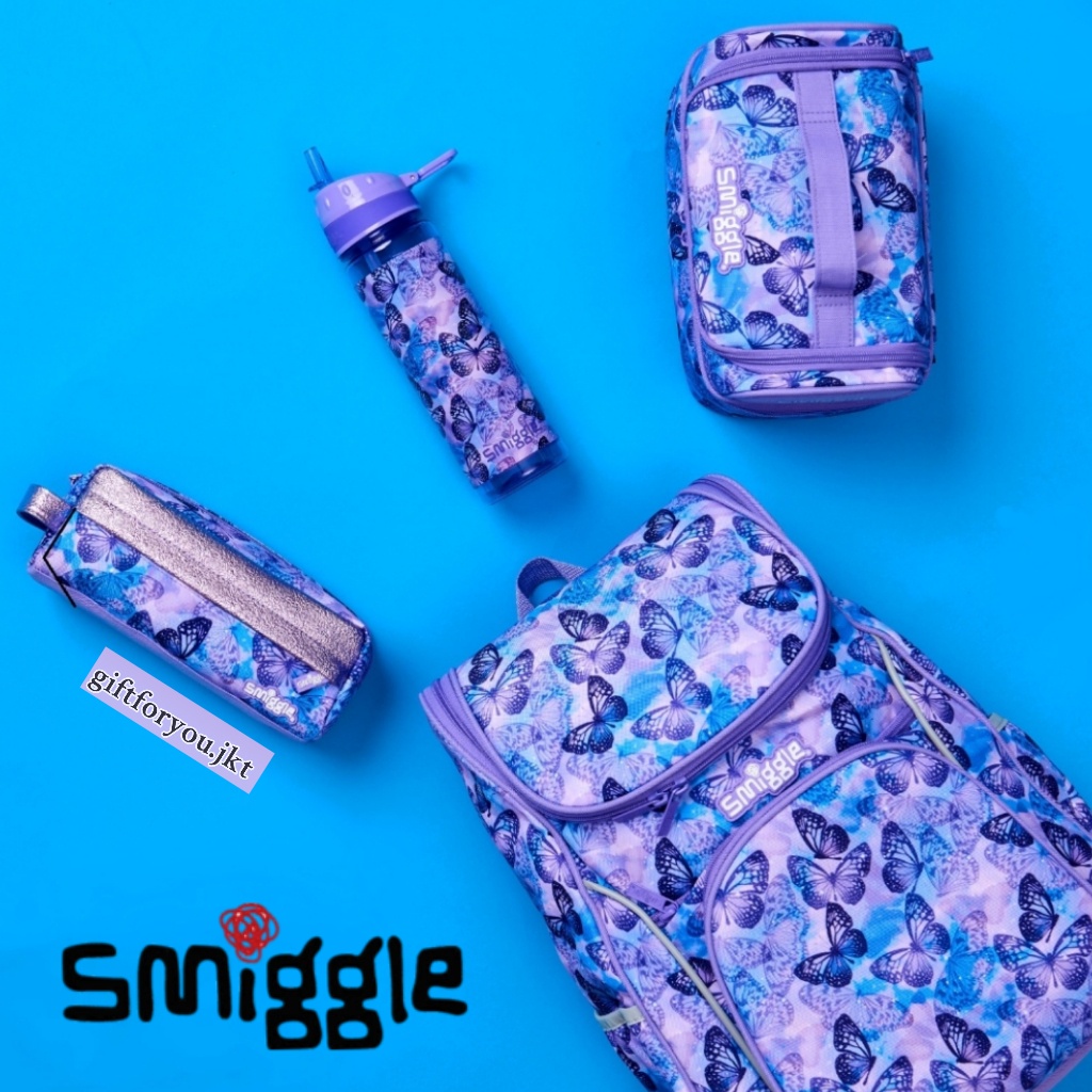 UNGU Smiggle Backpack for Girls Purple Butterfly Mirage Access Original ...