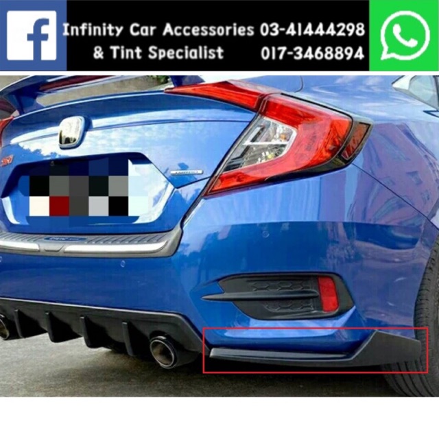 Honda Civic Fc Rear Side Diffuser | Shopee Malaysia