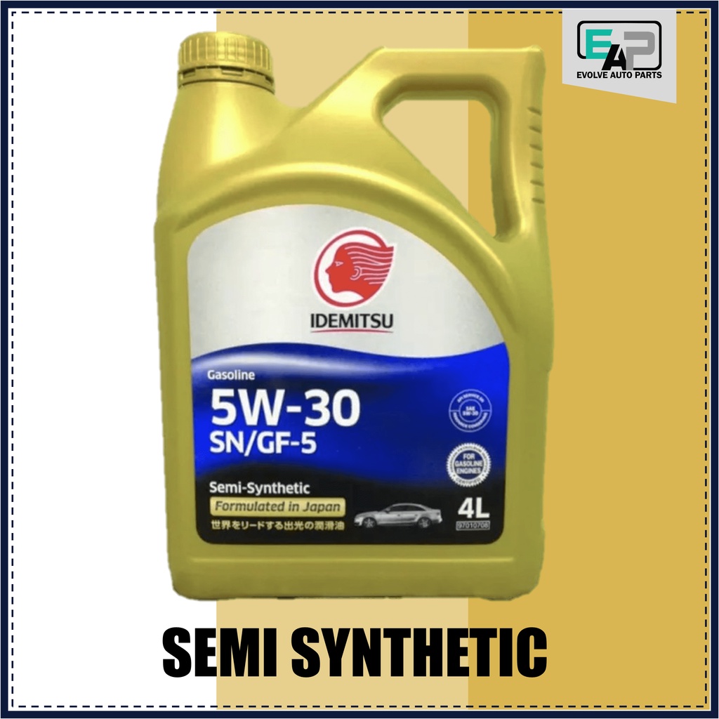 IDEMITSU 4 Liter 5W-30 Engine Oil SN/GF-5 Fully Synthetic or Semi ...