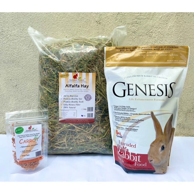 STARTER SET: Genesis Extruded Alfalfa Rabbit Food 1kg + Premium USA ...