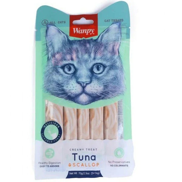 Wanpy Creamy Cat Treats 5x14G / Cat Lickable Treat / Snack Kucing / Wet ...