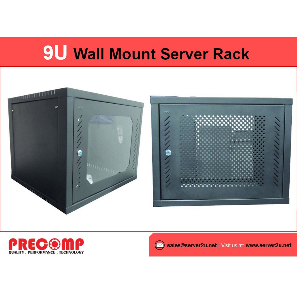 GrowV 9U Server Wall Mount Rack 600x500x 467mm (P/G0950WM) | Shopee ...