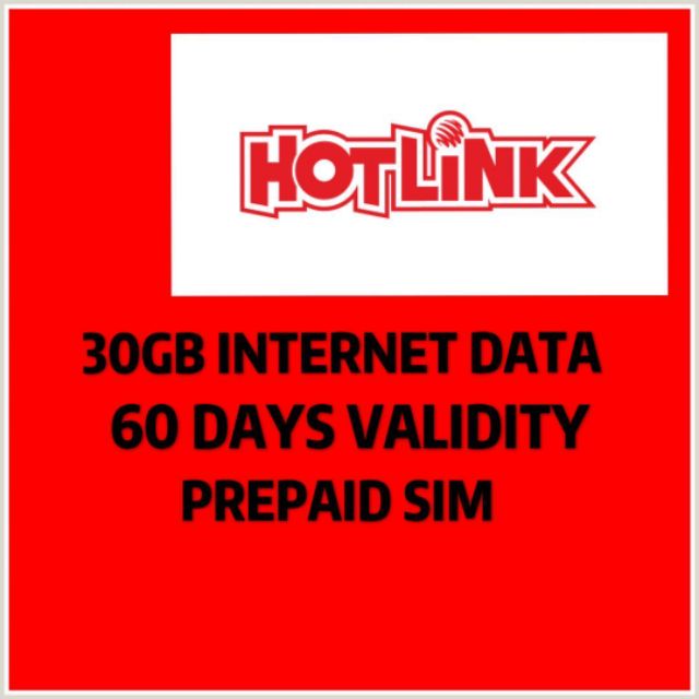 HOTLINK PREPAID SIM 30GB INTERNET DATA | Shopee Malaysia