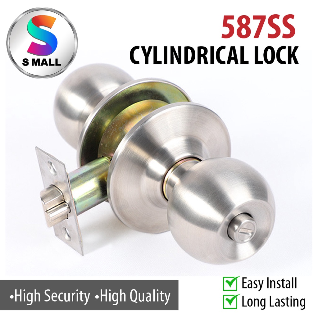 S MALL HIGH SECURITY SILVER CYLINDRICAL DOOR LOCK KUNCI PINTU 587SS ...