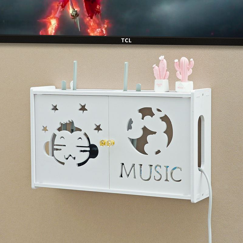 【包邮】Wireless WiFi router storage box wall hanging non-perforated living ...