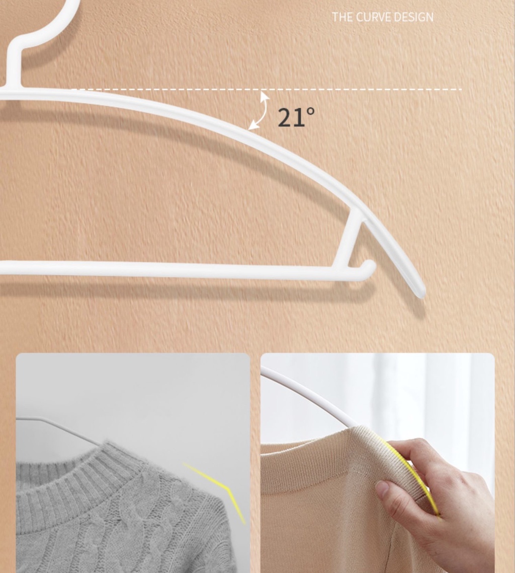 [NEW] Premium Hanger Seamless Clothes Hanger Baju Non-Trace Hanger Wide ...
