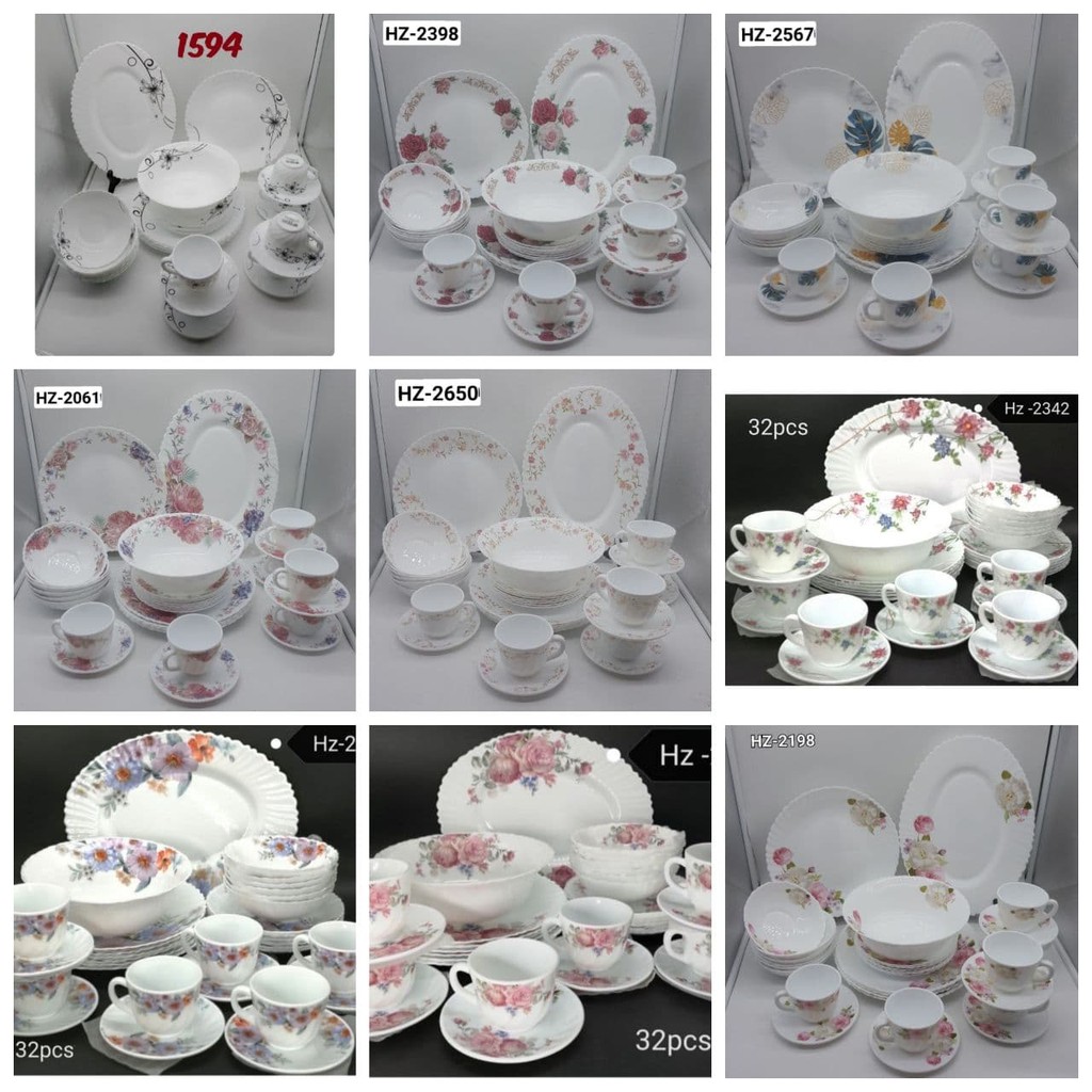 🔥SALE!32PCS OPAL DINNER SET FLOREA (ROUND) / SET PINGGAN MAKAN KACA ...