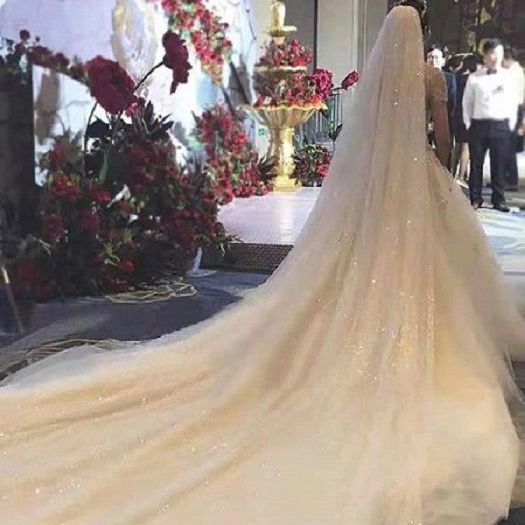 OT Women Wedding Headwear Bride's Main Wedding Dress Long Tail Veil ...