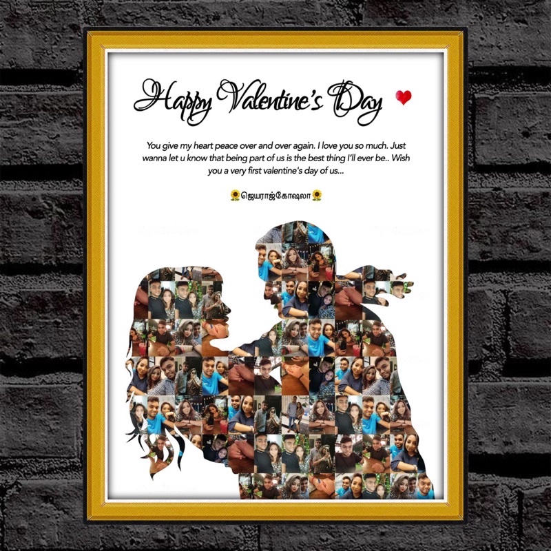 Photo Frame "COUPLE FRAME SHAPE 32photo" for Him/ for Her Birthday ...