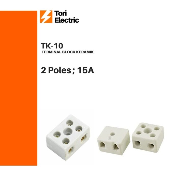 15A 2 pole Terminal Block Heat Resistant Ceramic 2P Terminal Block ...