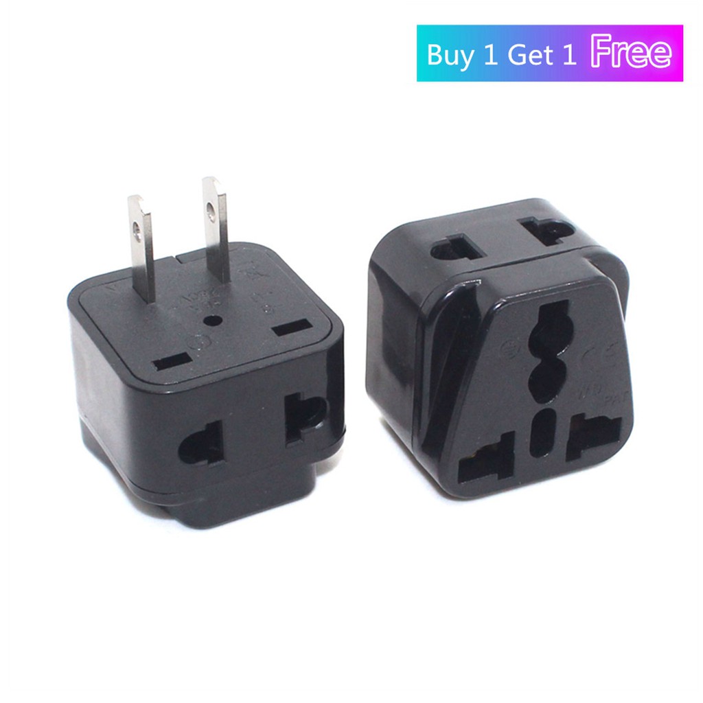 【Buy 1 Get 1 Free】250V 10A Copper Universal America 2 Pin AC Power ...