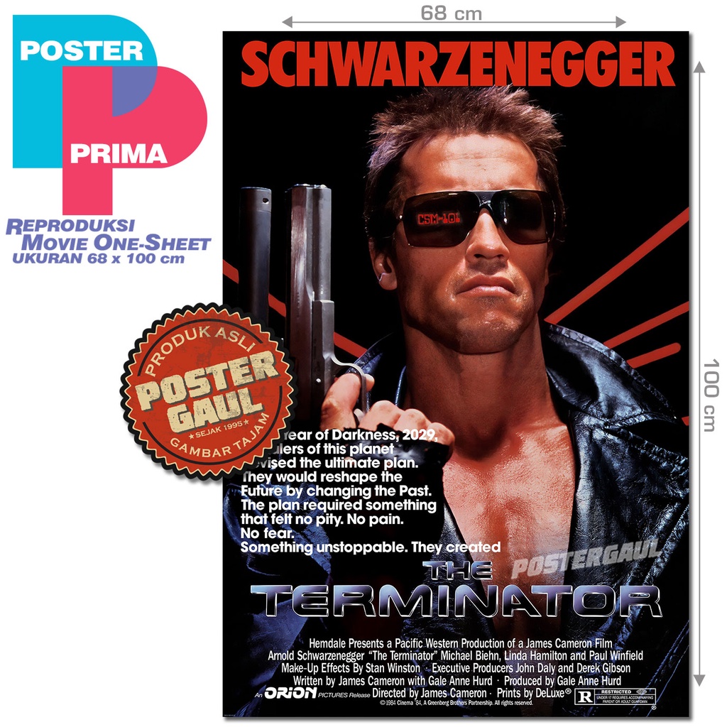 Prima Reproductive Movie One-Sheet THE TERMINATOR Poster #TOS16 - size ...