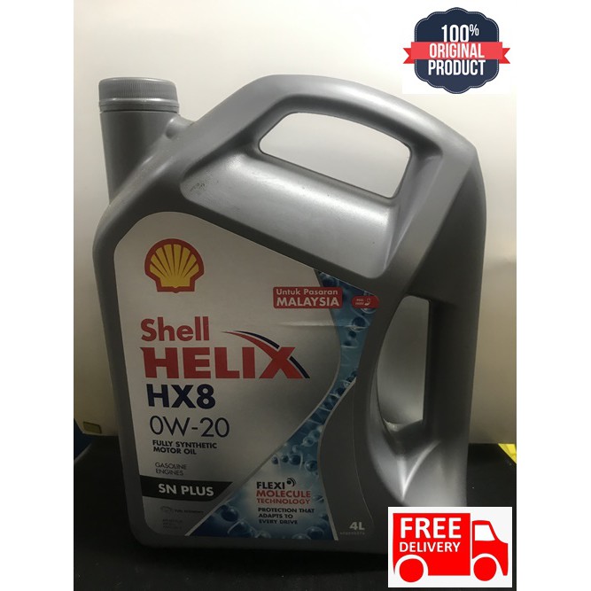 SHELL HELIX HX8 0W-20 FULLY SYNTHETIC 4Litre (100% ORIGINAL) | Shopee ...