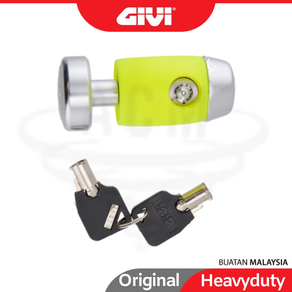 GIVI Disc Lock Security Lock Motorcycle Heavy duty Hi visibility Kunci ...