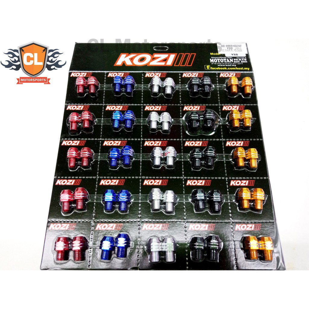 KOZI Smile Side Mirror Hole Nut Yamaha / Honda (Skru Side Mirror Screw) 1 Pair | Shopee Malaysia