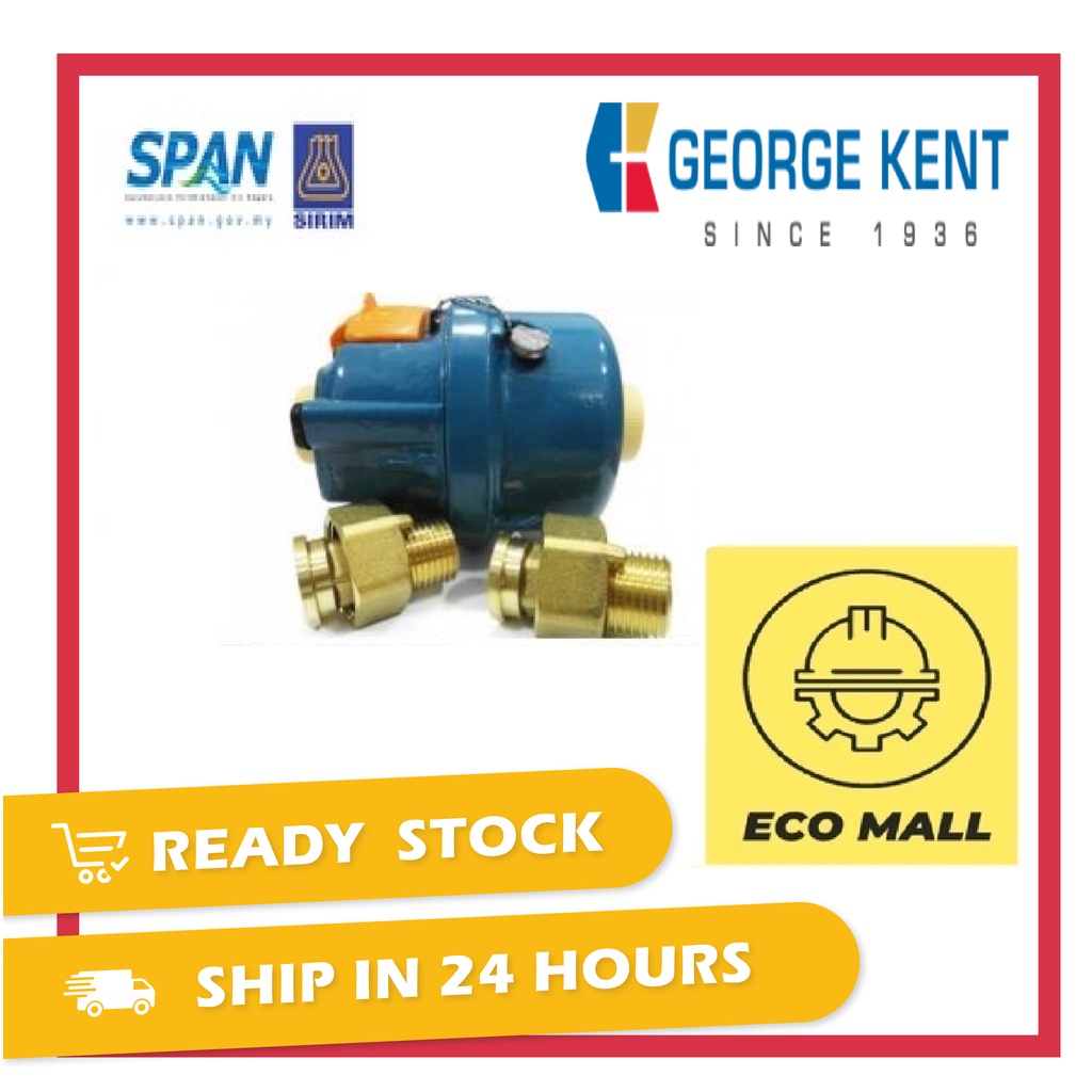 George Kent / GKM Brass Water Meter with couplings 1/2" Malaysia High ...