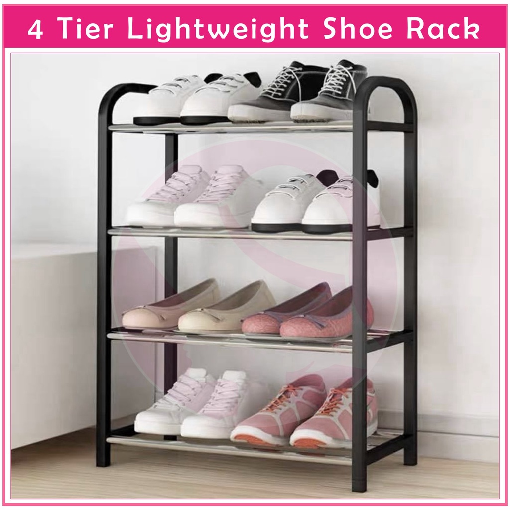 4 Tier Minimalist Shoes Rack Rak Kasut Keluli Tahan Karat Metal Besi ...