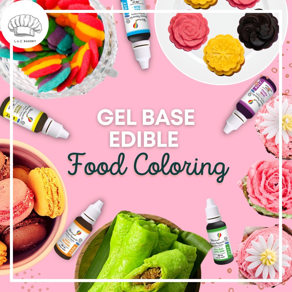 [HALAL] TRANS 25gm/0.88oz GEL BASE EDIBLE FOOD COLOURING COLORING ...