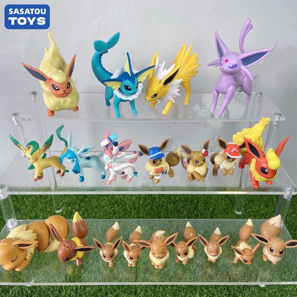 Pokemon figures Eevee Vaporeon Jolteon Flareon Sylveon Espeon Umbreon Glaceon Leafeon moncolle ...
