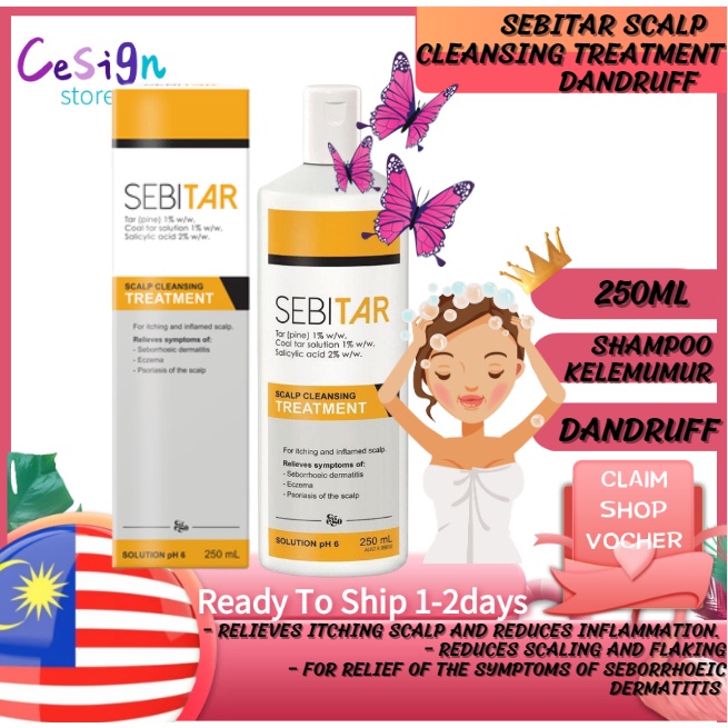 Sebitar Scalp Cleansing Treatment Solution 250ml(Kawalan kelemumur, seborrhea, psoriasis ...