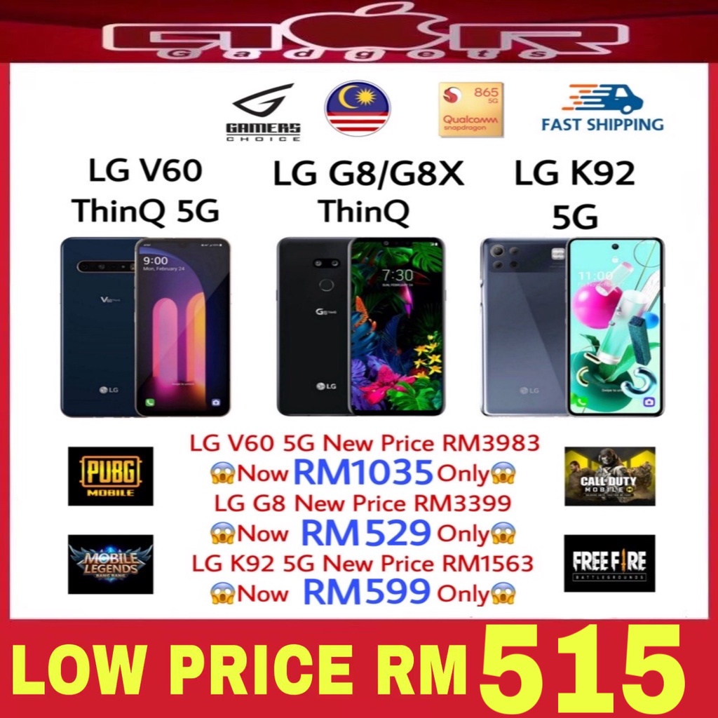 🚚FREE SHIPPING🚚LG V60 ThinQ 5G,G8,G8X ThinQ,K92 5G P-OLED HDR10+ 64MP Triple Camera Snapdragon ...