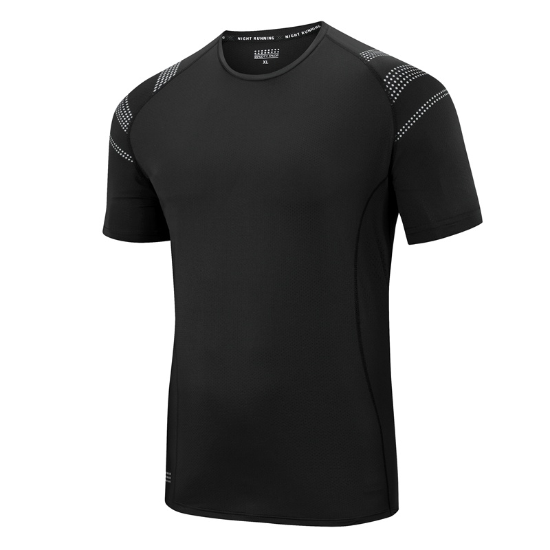 Sport Quick Dry T-shirt Men Round Neck Short Sleeve Ice Silk Elasticity ...