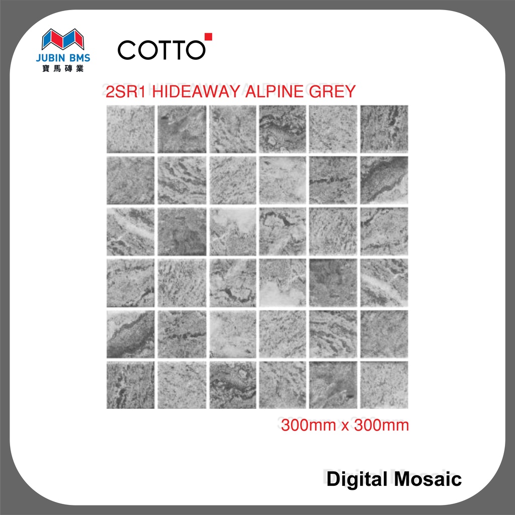 COTTO Digital Mosaic 12X12 inch | 300X300mm Glazed Porcelain 2SR1 ...