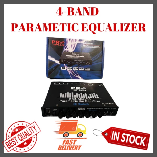 4-Band Parametric Equalizer Pre Amp Pro Plus EQ-999 supports BT/ USB ...