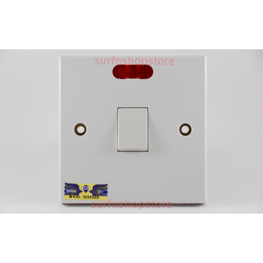 UMS Model WH220N 20A 250V AC DP Flush Switch with Neon Indicator ...
