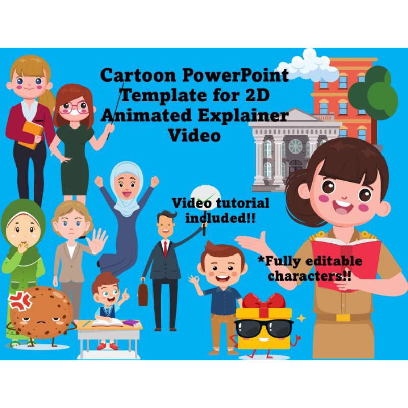 Cartoon Character for PowerPoint Explainer Template ppt 100% editable ...