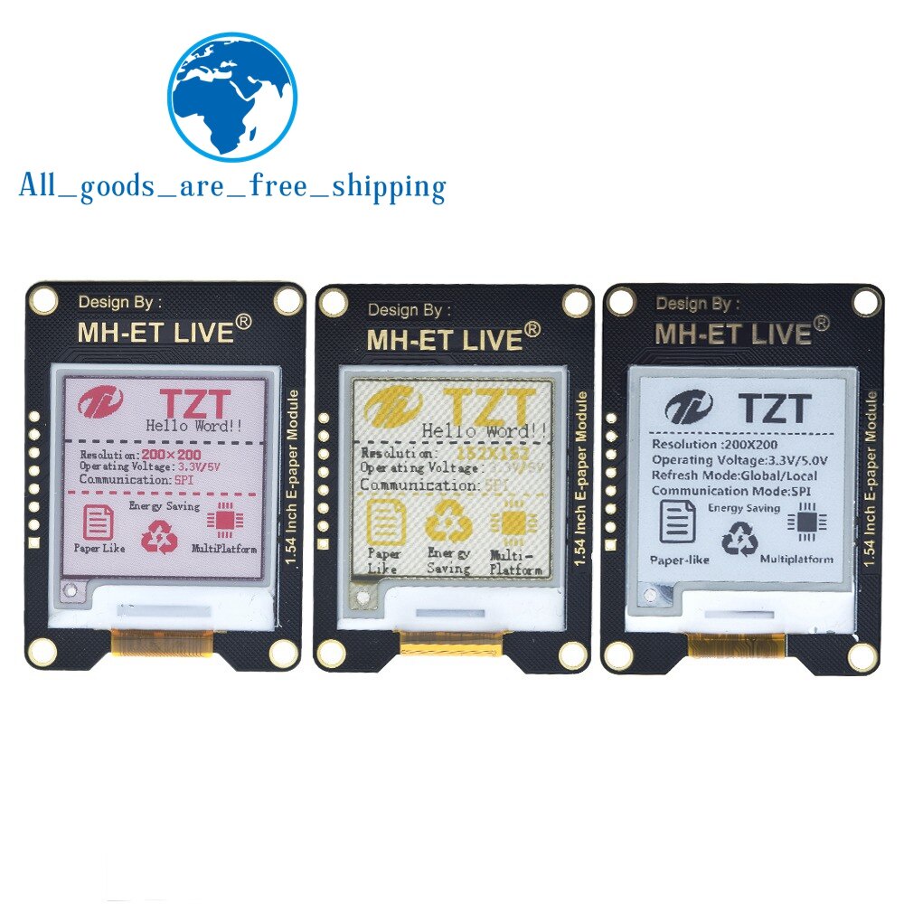 1.54 Inch Epaper Module E-paper E-Ink EInk Display Screen SPI Support Global/Part For Arduino ...