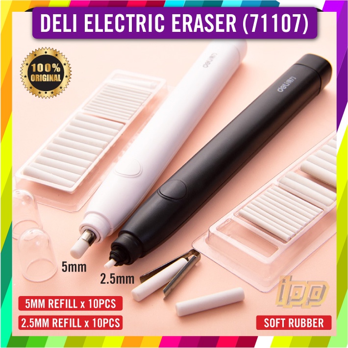 DELI Electric Erasers with Refills / Automatic Rotation Sketch Eraser ...