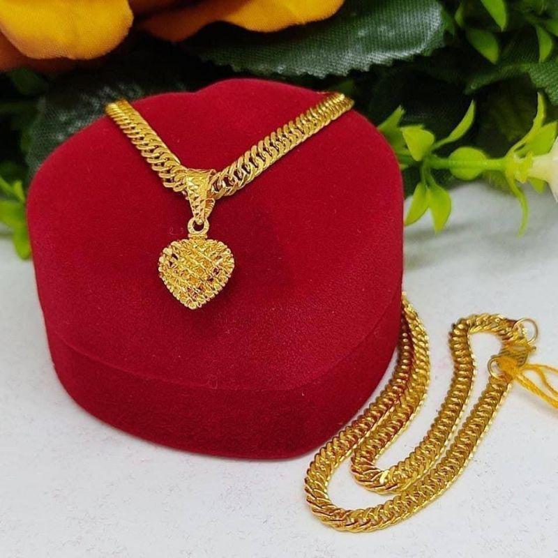 rantai leher lipan + loket love emas 916 | Shopee Malaysia