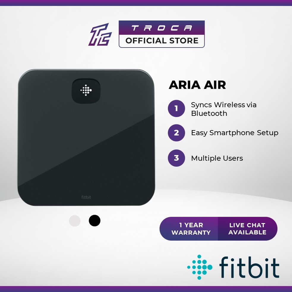 Fitbit Aria Air Bluetooth Smart Digital Body Weighing Scale - Black/White | Shopee Malaysia