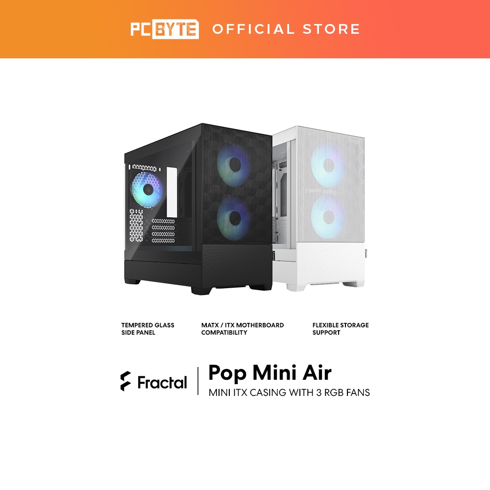 Fractal Design Pop Mini Air Tempered Glass ITX Casing With 3 RGB Fans ...