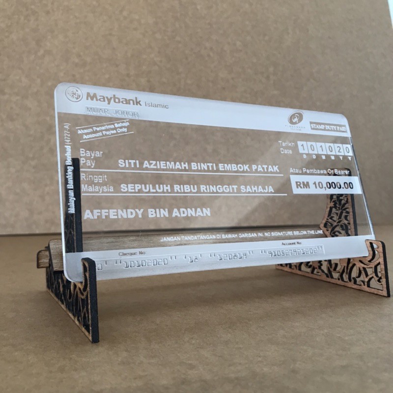 Wedding Mockup Cheque with Stand | Shopee Malaysia