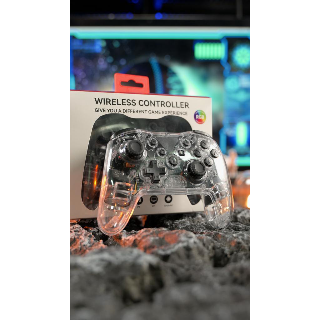 Nintendo Switch controller with transparent RGB light wireless ...