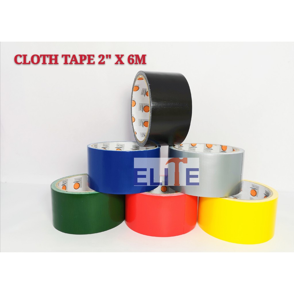 HIGH QUALITY CLOTH TAPE 2" (48mm x 6 Meter) BLACK, GREY, BLUE, YELLOW ...