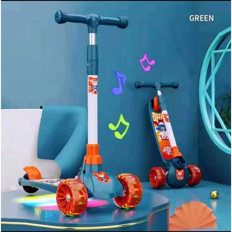 scooter musice Big training wheels scooter for kid 3 wheel | Shopee ...