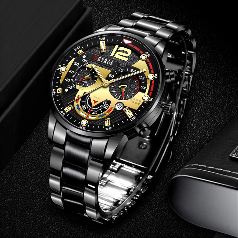 【Ready Stock】Men Waterproof Deyros Sports Watch Calendar Quartz Watch ...