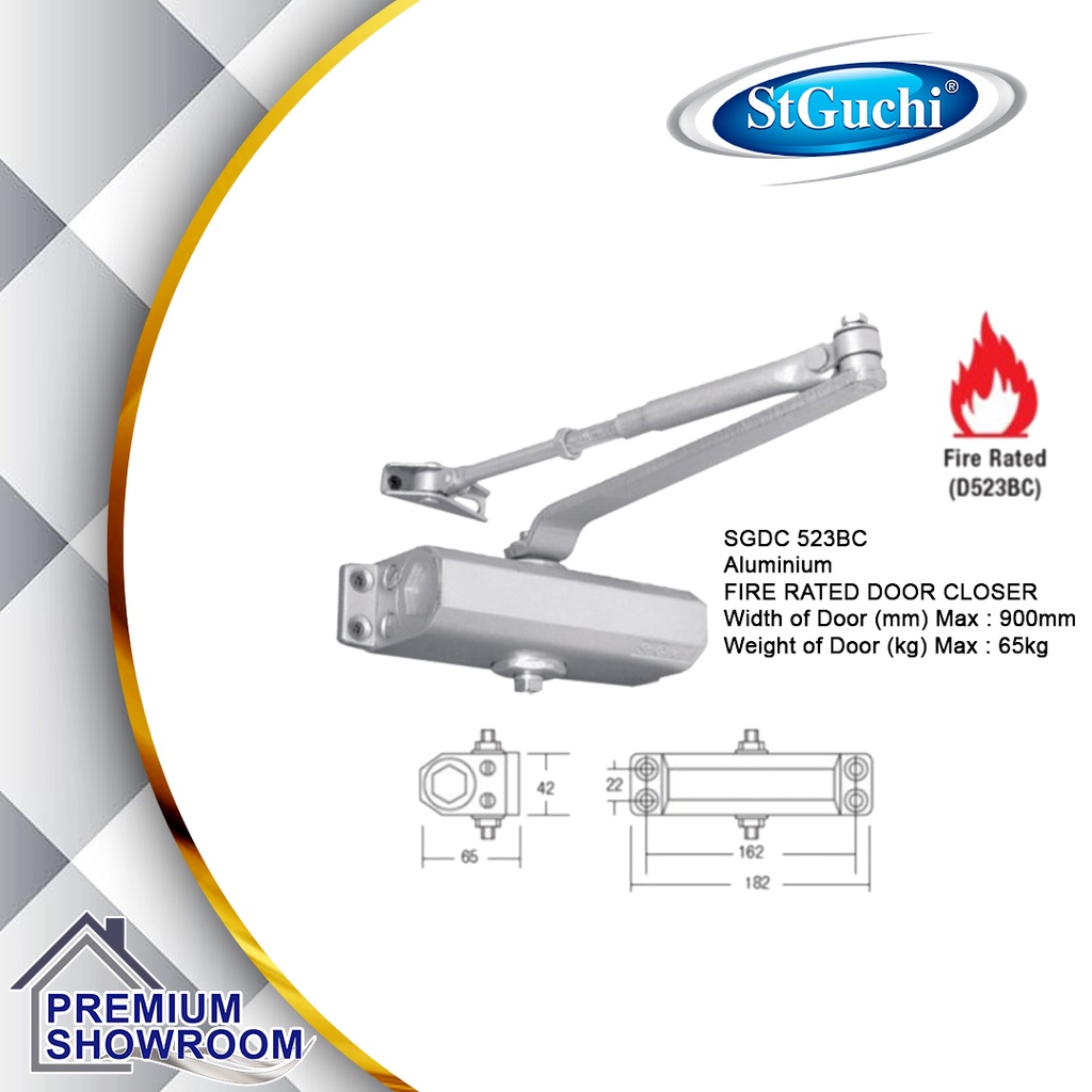 ST GUCHI SGDC 523BC FIRE RATED DOOR CLOSER (BACK CHECK) SIRIM | Shopee ...