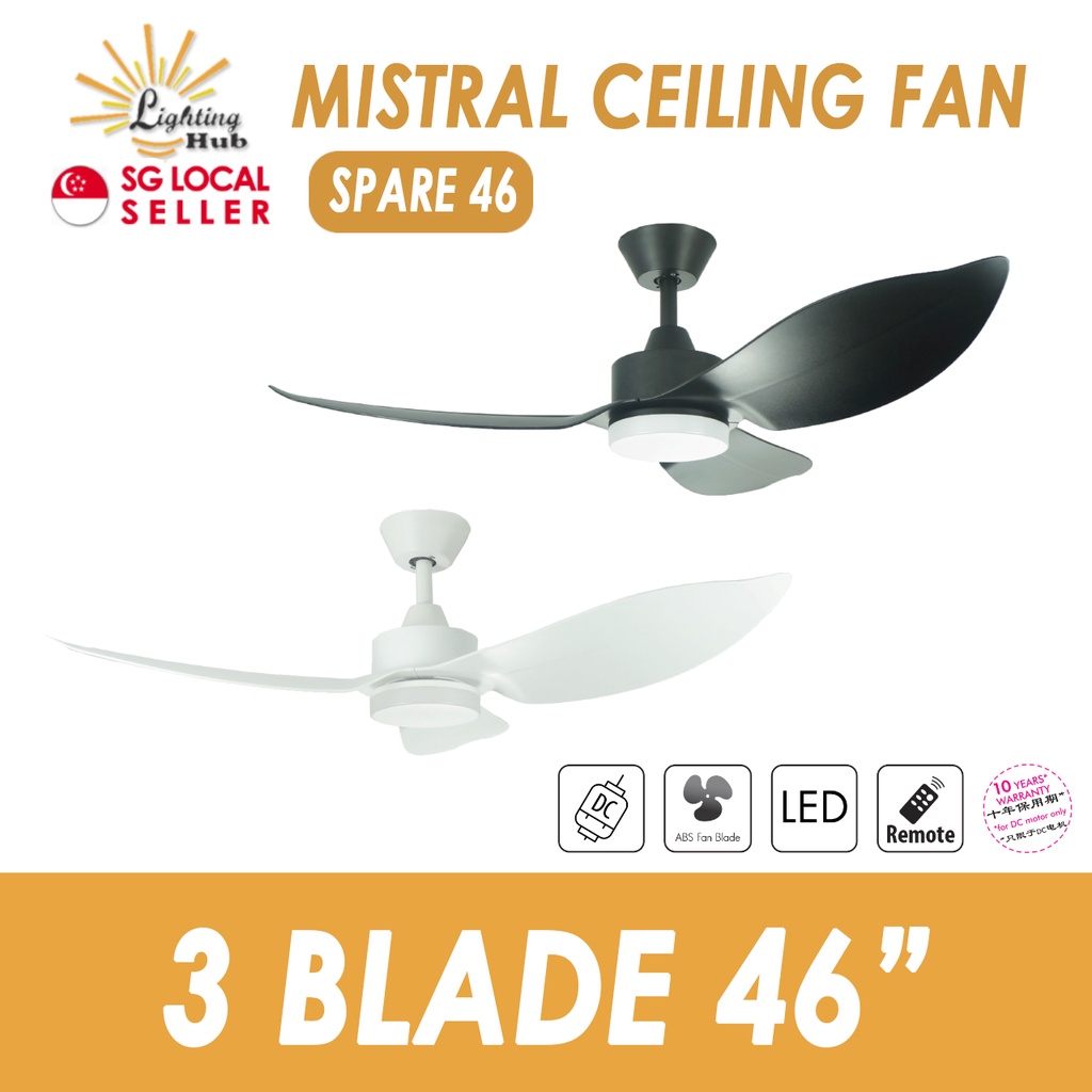 MISTRAL Ceiling Fan 46” / 3 blades/ 1 year warranty | Shopee Malaysia