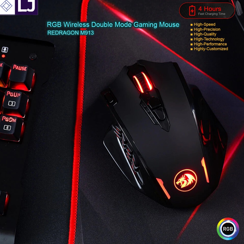 REDRAGON M913 RGB Wireless Double Mode Gaming Mouse | Shopee Malaysia