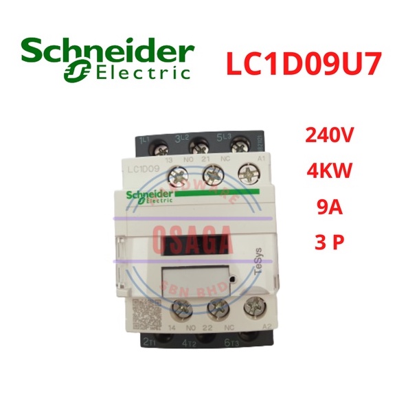 Schneider Electric TeSys D Contactor 9A 4KW 240V Coil LC1D09U7 | Shopee ...