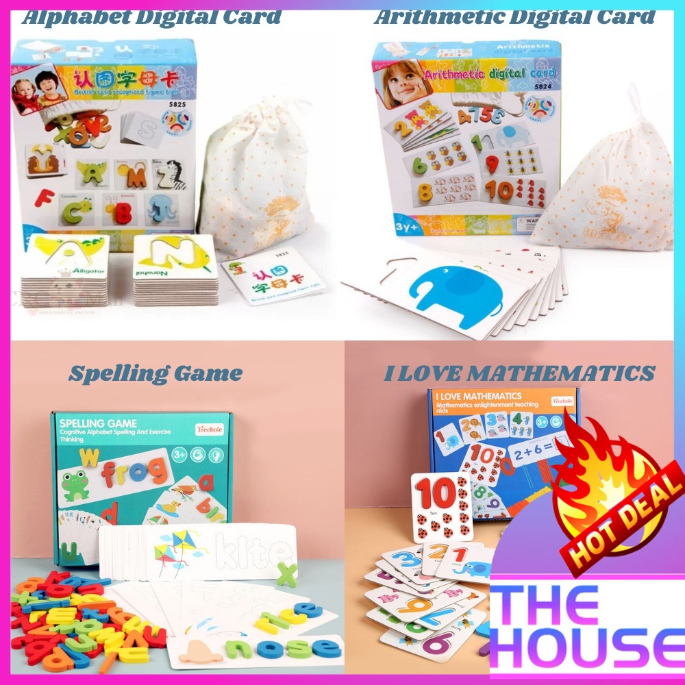 ABC Alphabet, Number Digital and Spelling Words Game Letter Card ...