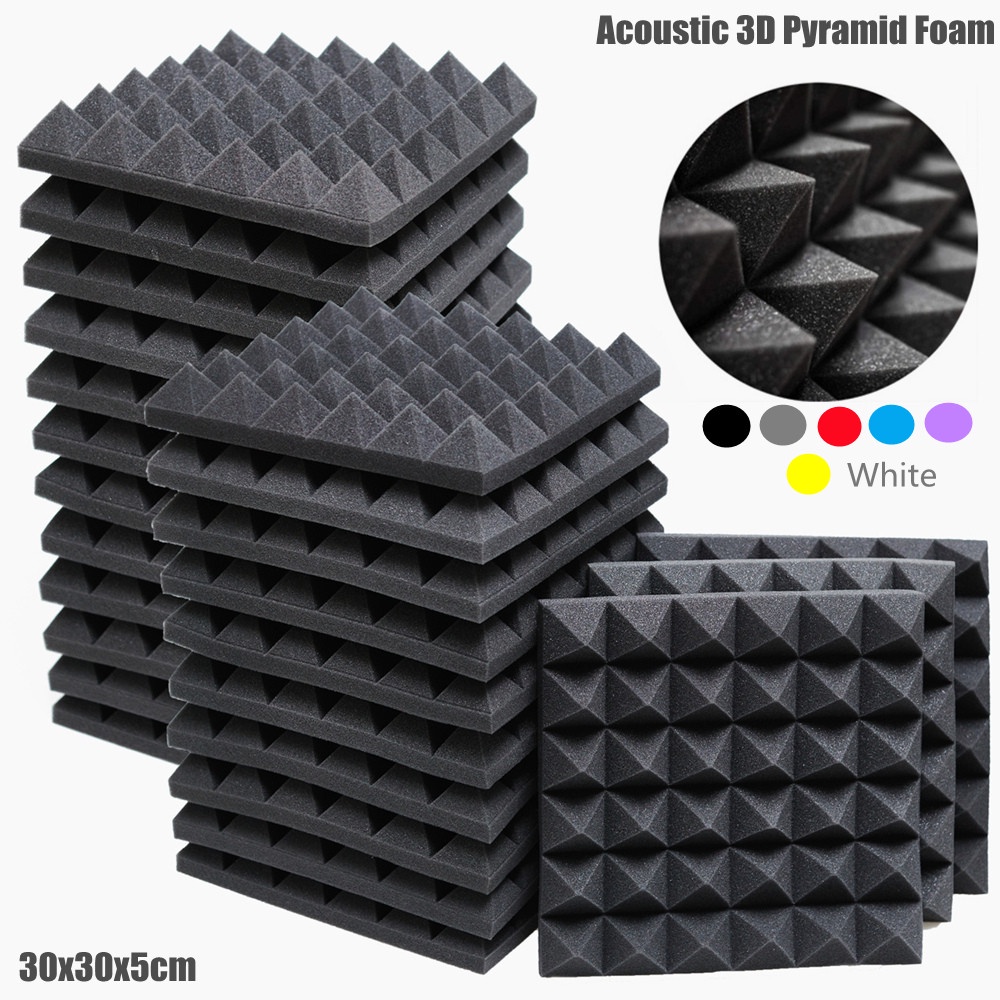 6/12 Pieces Various Size Studio Soundproof Foam Board Soundproofing Treatment KTV Room Wall ...