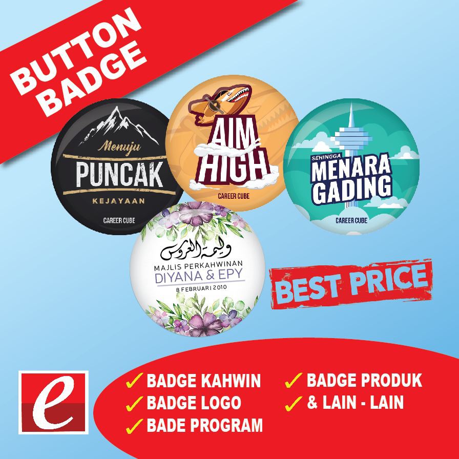 BUTTON BADGE SIZE 55MM & 45MM | Shopee Malaysia