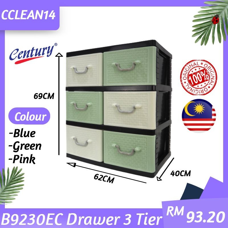 B9230EC Century Drawer 3 Tier | Shopee Malaysia