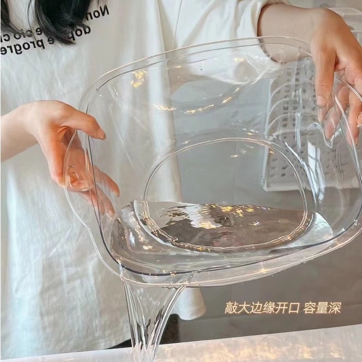 Basin Transparent Washbasin Enlarged Bathroom Laundry Basin Plastic ...