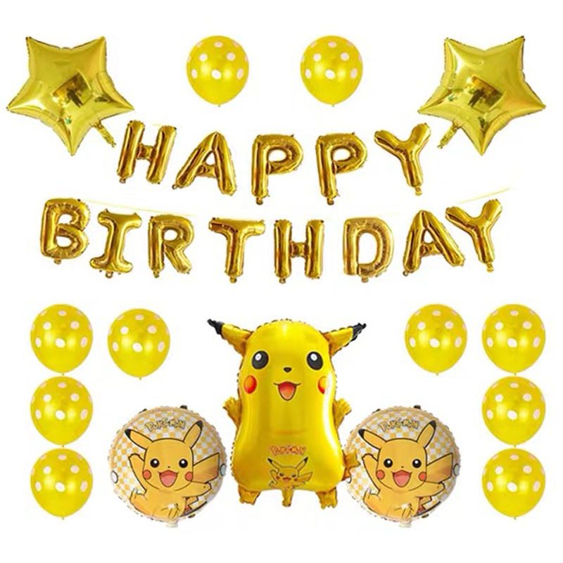 Pokemon Theme Birthday Party Ballon Set Cartoon Pikachu Figure Foil ...